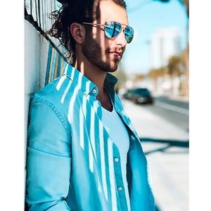 Accessories | Ice Blue Flash Mirror Lens Classic Aviator Wsilver Frames ...
